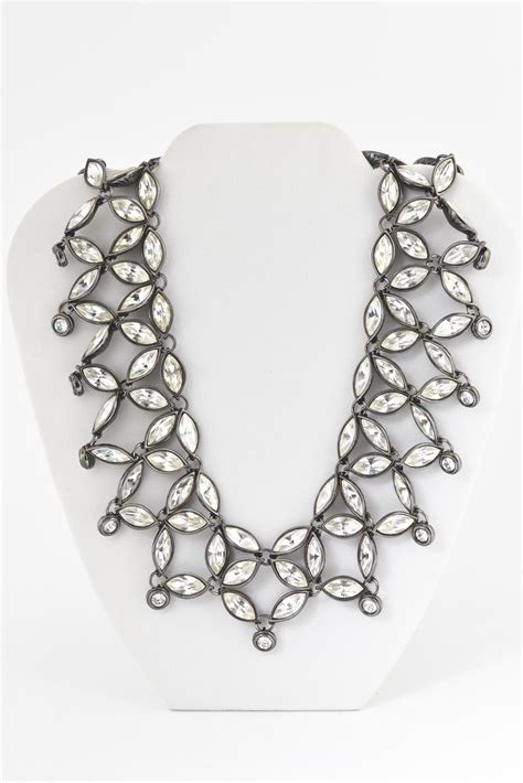 Yves Saint Laurent Ysl Limited Edition Rhinestone Bib Necklace At 1stdibs