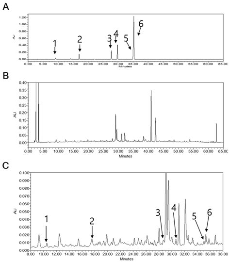 Hplc Chromatogram A Chromatogram Of Standard Compounds Mixtures 1