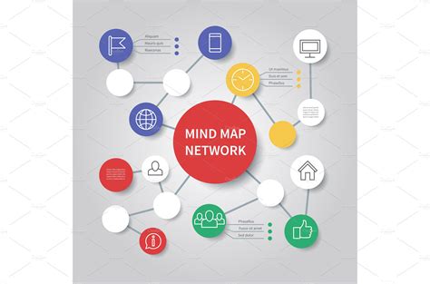 Mind Map Network Diagram Graphics ~ Creative Market