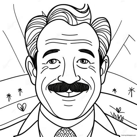 Ted Lasso With A Whimsical Smile Coloring Page 46454 36734
