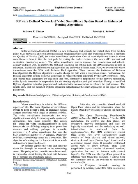 Software Defined Network Of Video Surveillance System Based On Enhanced