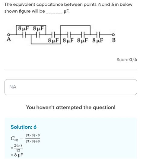 The Equivalent Capacitance Between Points A And B In Below Shown Figure W