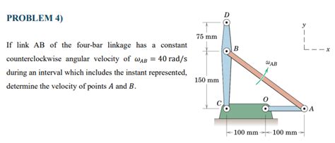 Solved Problem 4if Link Ab ﻿of The Four Bar Linkage Has A