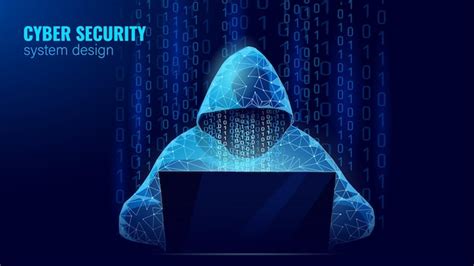 Premium Vector Internet Security Cyber Attack Business Concept Low Poly Anonymous Hacker At