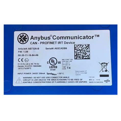new in stock anybus communication module ab7326 b advantch input
