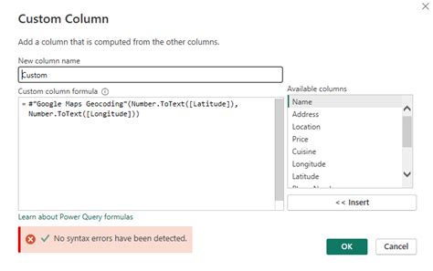 How To Use Reverse Geocoding In Power Bi Using Google Maps The Data School