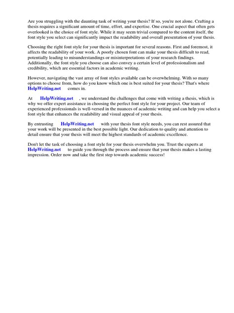 Thesis Font Style Pdf