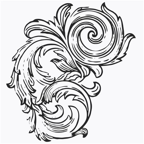 Premium Vector Frame Carving Sketch Design