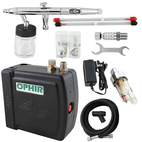 OPHIR Pro Airbrush Kit With Air Compressor Dual Action Airbrush Spray Gun For Hobby Cosmetics