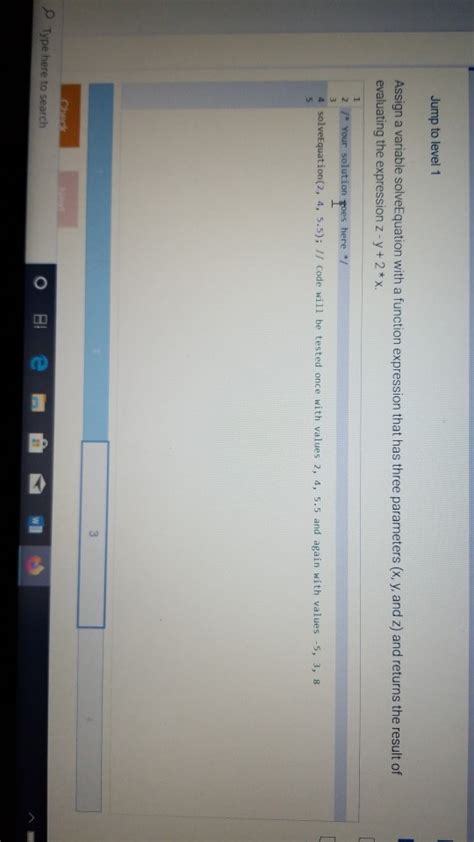 Solved Jump To Level 1 Assign A Variable Solveequation With
