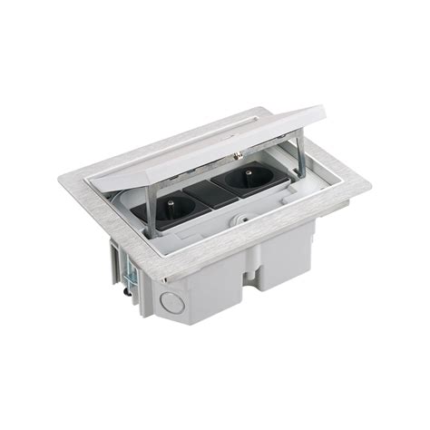Ip66 Watertight Raised Floor Box Kit With 2 French Socket Outlets 1