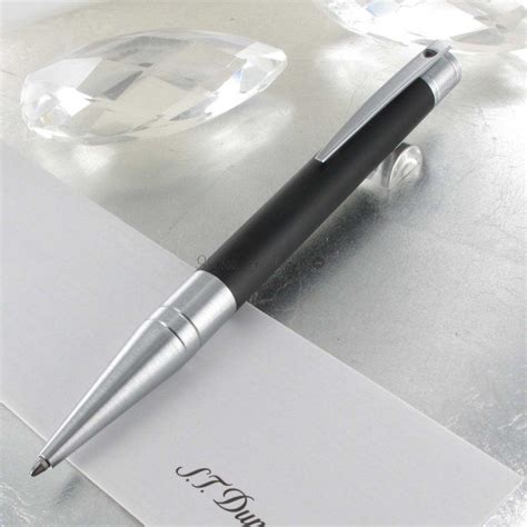 Stylo Bille Dupont D Initial Laqué Noir Mat Chrome