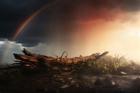 Premium Photo A Visually Stunning Shot Of A Rainbow Appearing
