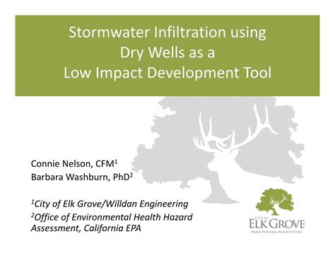 Pdf Stormwater Infiltration Using Dry Wells As A Low Impact