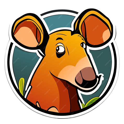 Premium Vector Cartoon Aardvark Sticker Illustration