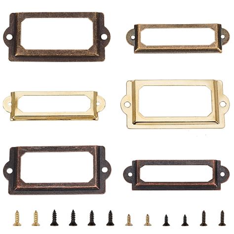 Ahandmaker Iron Name Card Label Holder Frames Office File Cabinet