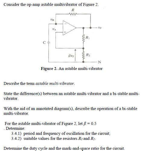 Solved Consider the op-amp astable multivibrator of Figure | Chegg.com