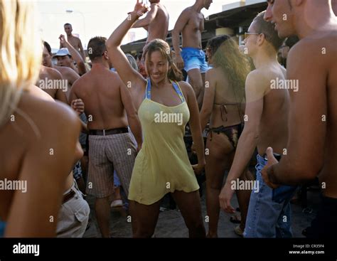 Spain Balearic Islands Ibiza Island Beach Party At The Bora Bora