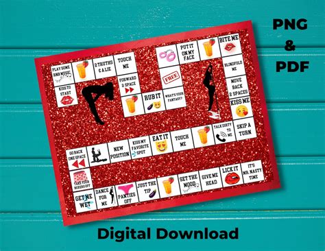 Adult Game Board Sexy Game Board Couples Game Board Digital Download Editable Template