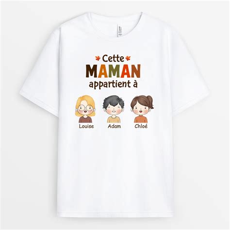 T Shirt Cette Mamiemaman Appartient À Personnalisé Cadeau Plus