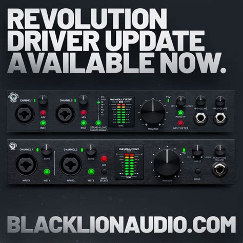 driver update available for revolution series interfaces black lion audio