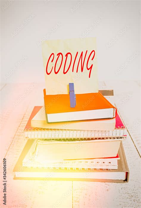 Handwriting Text Writing Coding Conceptual Photo Assigning Code To