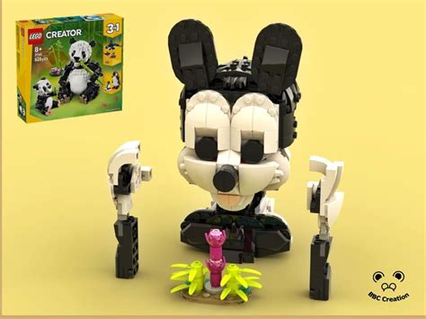 Lego Moc Monochrome Mickey Mouse Bust By Bbchai Rebrickable Build