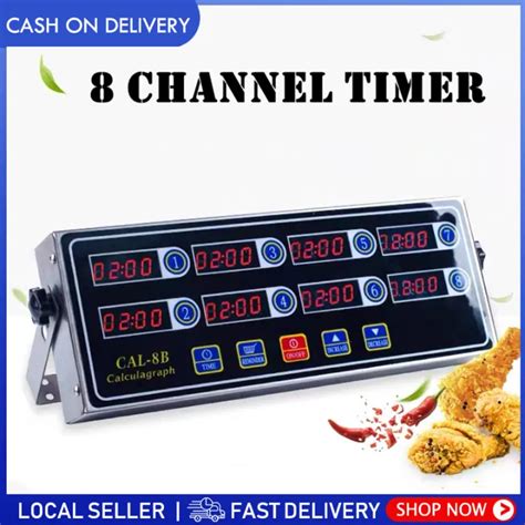 Ready StockLCD Digital Kitchen Channel Timer Eight Channel Timer Count Down Up Clock Loud