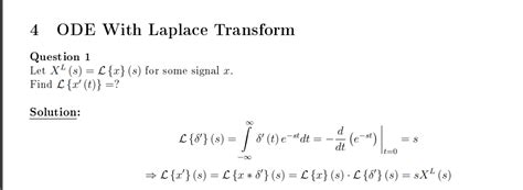 Signal Analysis Laplace Transform Of Derivative Signal Processing
