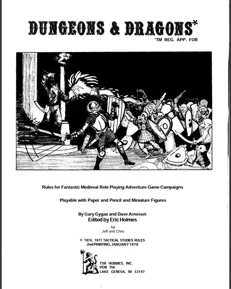 37 J Eric Holmes Dungeons And Dragons Basic Rules 1977 Dandd History