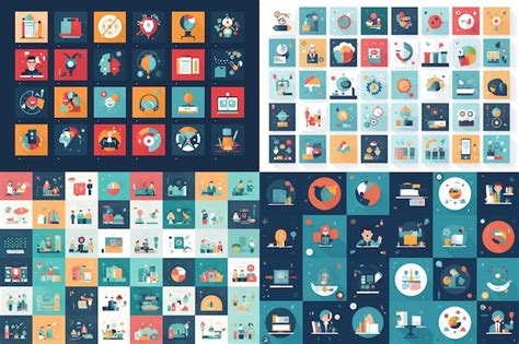 Premium Photo Set Of Flat Design Concept Icons For Web And Mobile Services And Apps Icons For
