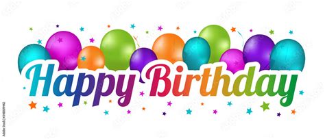 Photography Poster Happy Birthday Banner Colorful Vector Illustration