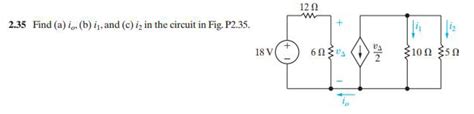 solved 2 35 find a io b i1 and c i2 in the circuit
