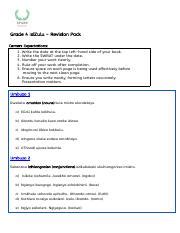 3 Term 4 Grade 4 Isizulu Revision Pack Nov 2022pdf Grade 4