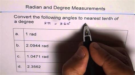 Convert Radians To Degree Q3 Youtube