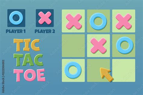Tic Tac Toe Ui With Arow Cursor Board Logic Game For Your Game