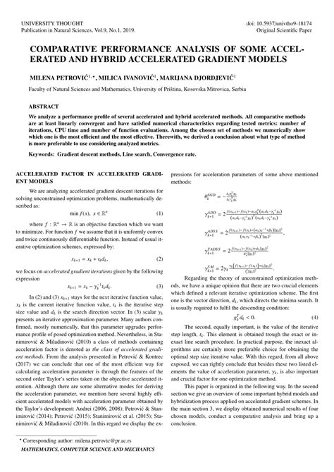 pdf comparative performance analysis of some accelerated and hybrid