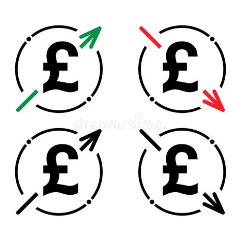 Pound Decrease Statistics Symbol Design Stock Illustration