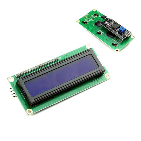Lcd1602 Дисплей син 2x16с I2c с Hd44780 конвертор Касабов Електроникс