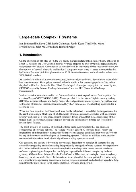 Pdf Large Scale Complex It Systems