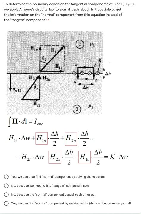 Solved To Determine The Boundary Condition For Tangential