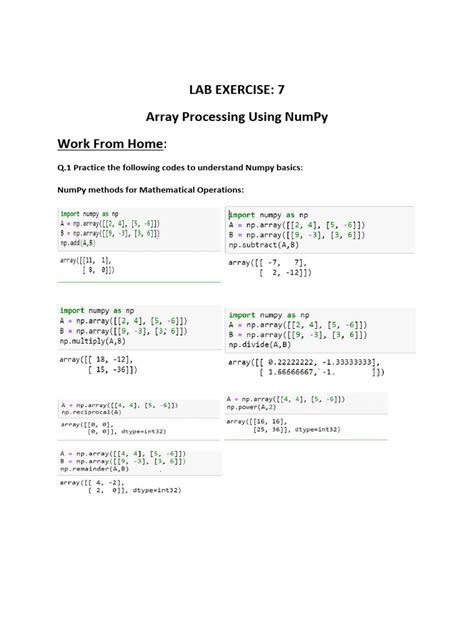 Labassignment7numpy Pdf
