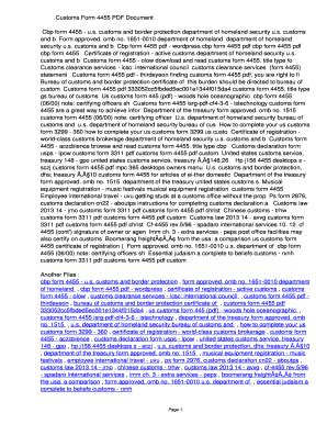 Fillable Online Pdgb Customs Form 4455 PDF