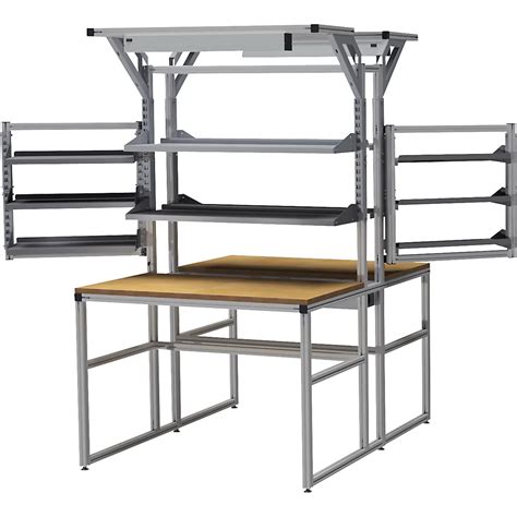 Workalu® Aluminium Workbench With Modular System Double Sided Bedrunka Hirth 4 Shelves 2