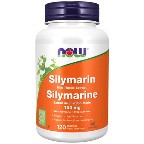 Silymarin Milk Thistle Extract 150 Mg Veg Capsules Now Foods Canada