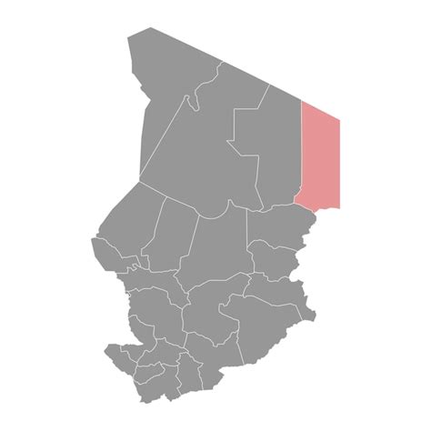Premium Vector Ennedi Est Region Map Administrative Division Of Chad