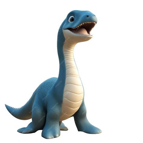 Premium Photo Cute Plesiosaurus Dinosaur Cartoon With White