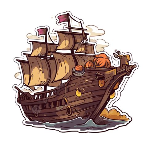 Pirate Ship Style Vector Sticker Ship Clipart Pirate Clipart Sticker Clipart Png And Vector