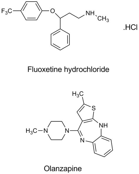 Chemical Structures Of Fluoxetine Hydrochloride And Olanzapine