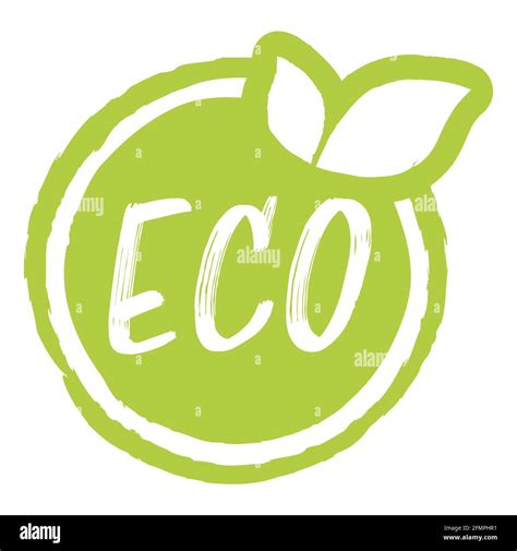 Eps Vector File Modern Green Round Stamp With Leaves White Text Eco